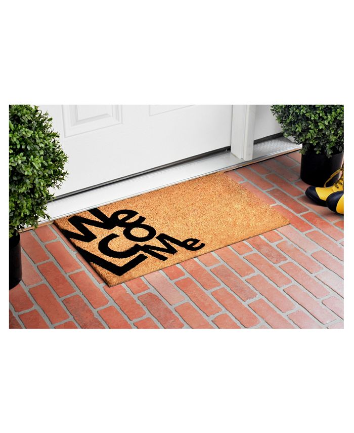 Home & More Angle Welcome 17" x 29" Coir/Vinyl Doormat - Macy's