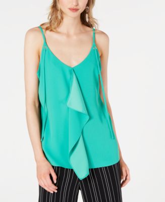 Bar III Sleeveless Crepe Ruffle Top, Created for Macy's - Macy's