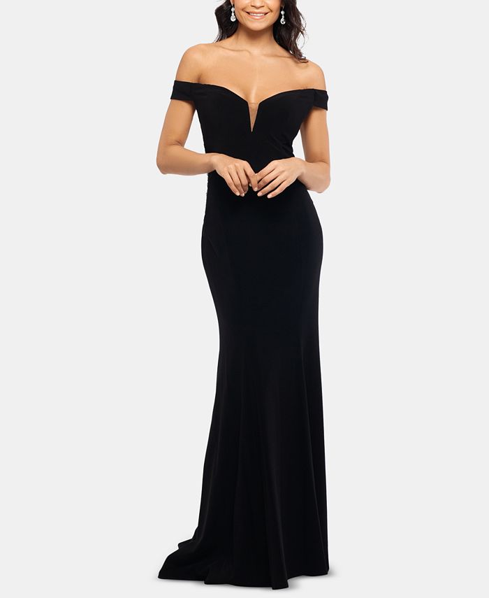 XSCAPE Off-The-Shoulder Gown - Macy's