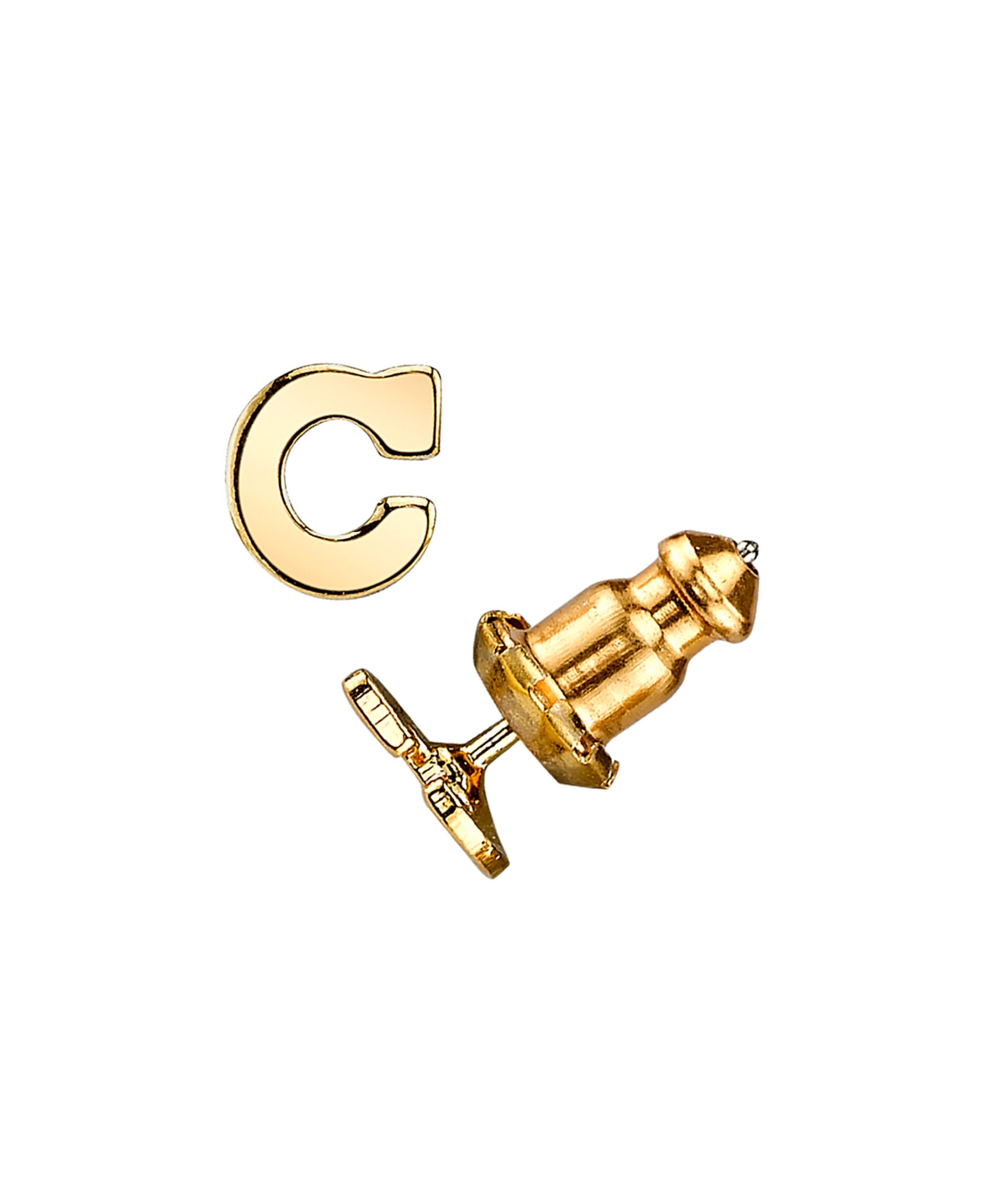 Click here for 2028 14K Gold-Dipped Initial Button Earrings - C prices