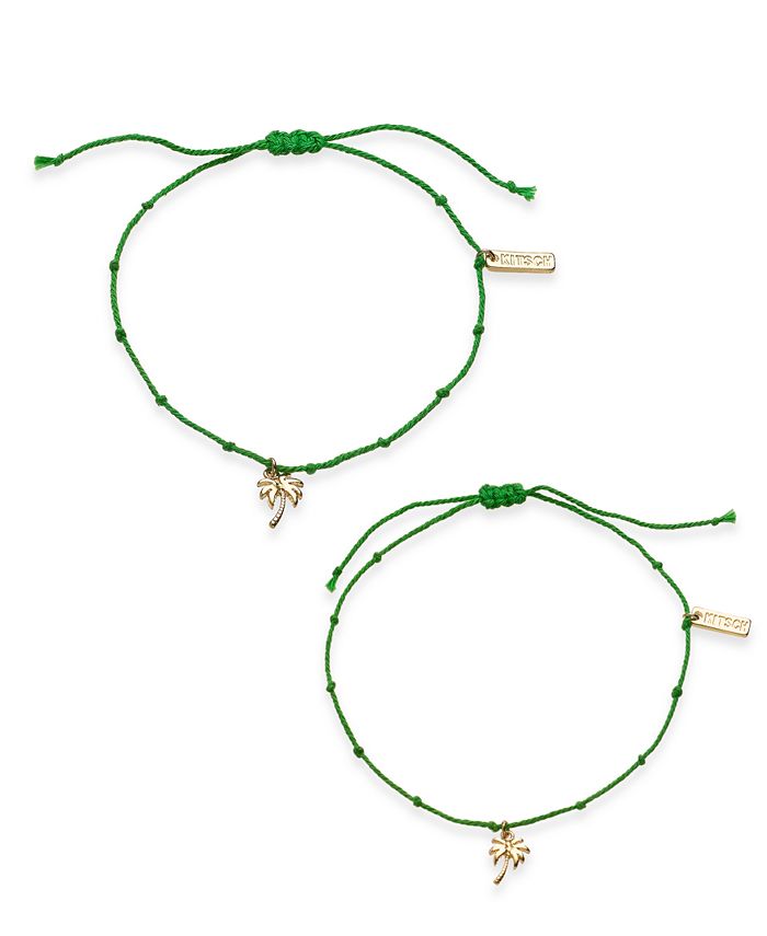 Kitsch Gold-Tone 2-Pc. Set Palm Tree String Slider Bracelets - Macy's
