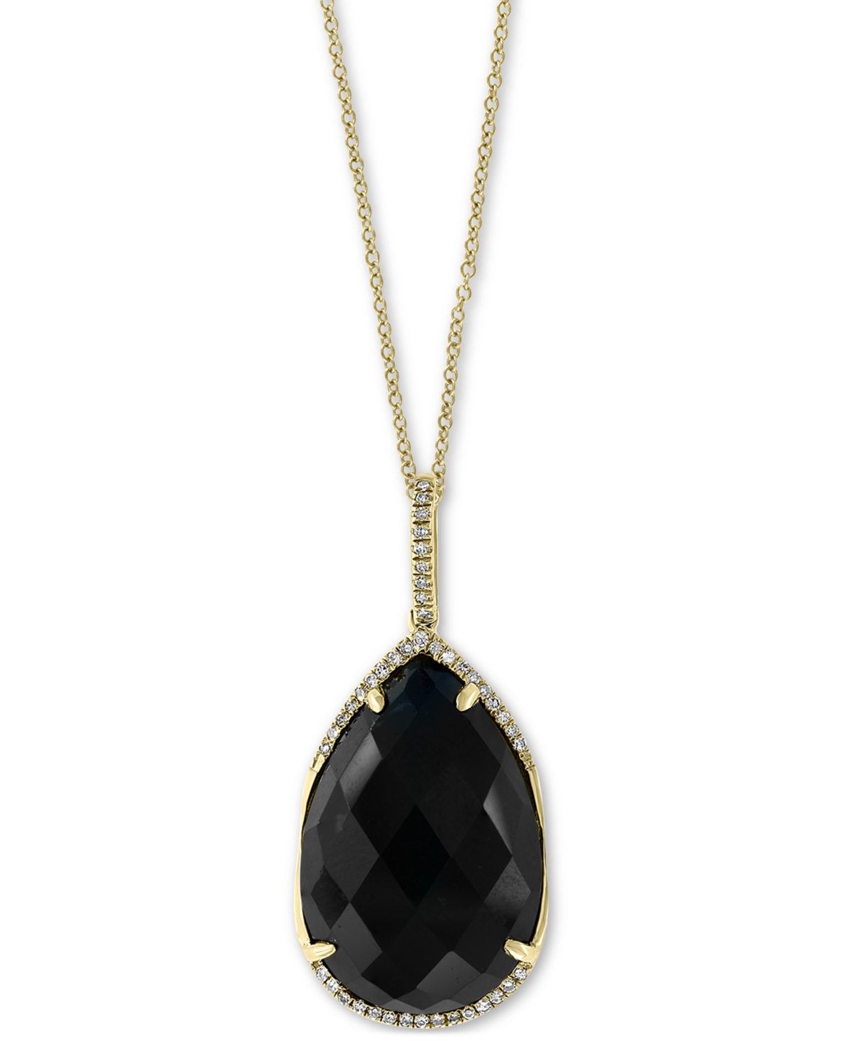 Click here for Effy Onyx (22 x 15mm) & Diamond (1/8 ct. t.w.) 18... prices