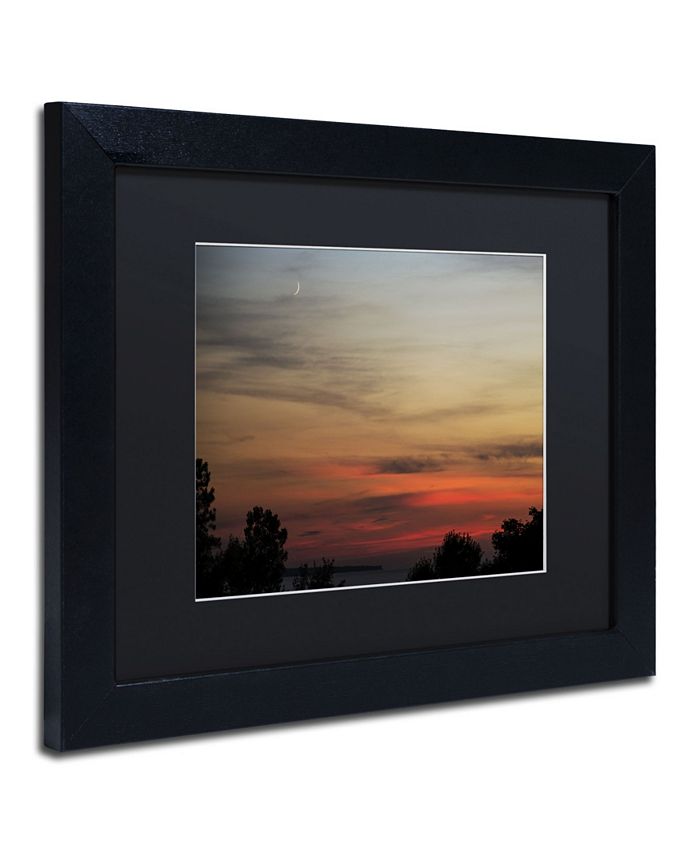 Trademark Global Kurt Shaffer 'New Moon Sunset' Matted Framed Art - 11 ...