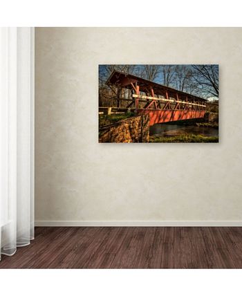 Trademark Global Lois Bryan 'The Colvin Covered Bridge' Canvas Art - 30 ...