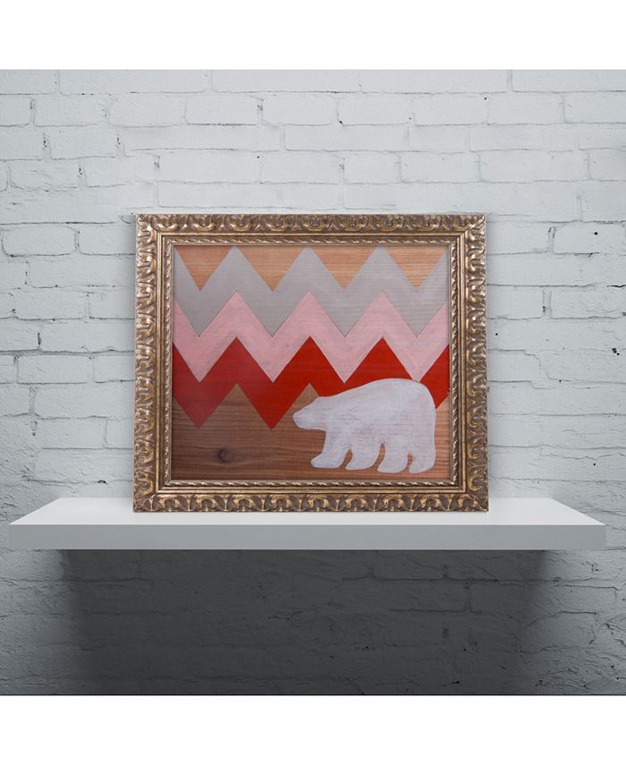 Trademark Global Nicole Dietz 'Polar Bear Red' Ornate Framed Art - 16 ...