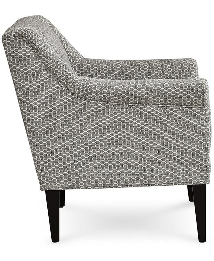 Furniture Jalilah 33" Fabric Pleated Roll Arm Chair, Created for Macy's ...