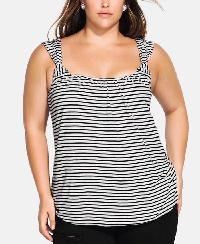 City Chic Trendy Plus Size Twisted-Strap Tank Top - Macy's