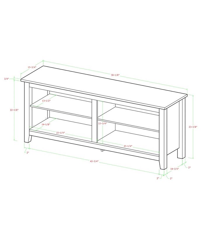 Walker Edison 58" Wood TV Media Stand Storage Console - Espresso - Macy's