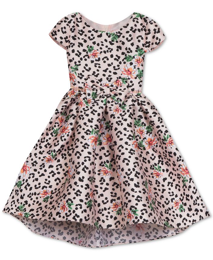 Rare Editions Toddler Girls Floral-Leopard-Print Dress - Macy's