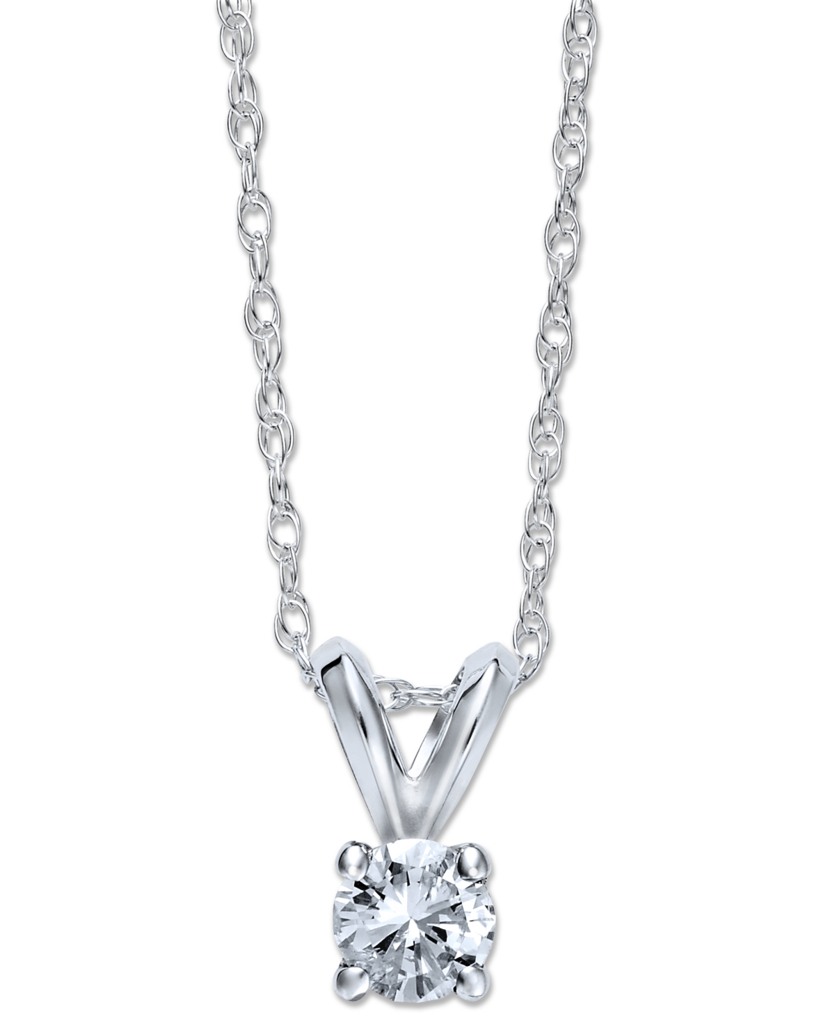 Click here for Round-Cut Diamond Pendant Necklace in 10k White or... prices