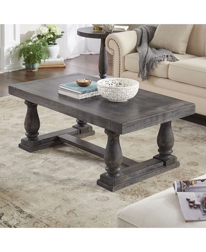 Lifestorey Avignon Burntwood Coffee Table - Macy's