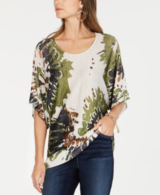 INC Tie-Dyed Metallic Sweater, Created for Macy's - Macy's