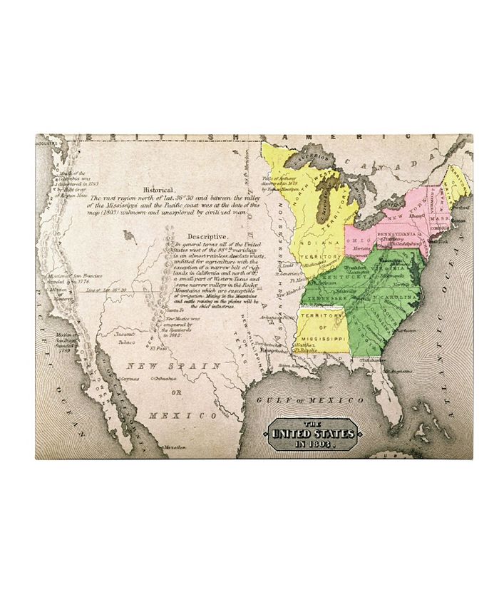 Trademark Global 'Map of the United States in 1803' Canvas Art - 24" x ...