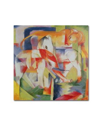 Franz Marc 'Elephant Horse and Cow 1914' Canvas Art - 18" x 18" - Macy's