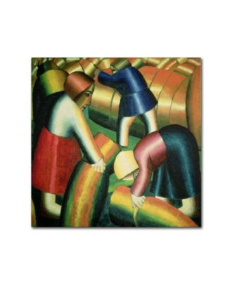 Kazimir Malevich 'Taking In the Rye 1912' Canvas Art - 14" x 14" - Macy's