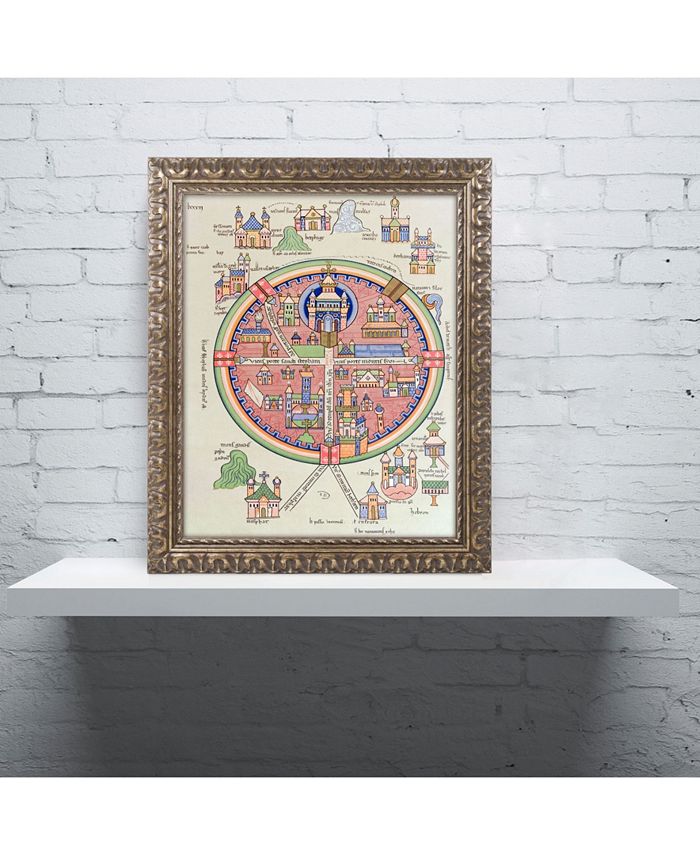 Trademark Global Map of Jerusalem and Palestine' Ornate Framed Art - 14 ...