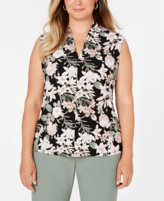 Nine West Plus Size Floral-Print Top - Macy's