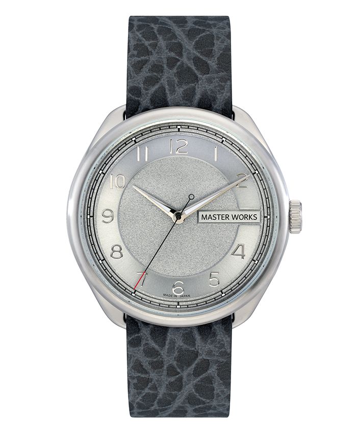 Masterworks Decor Master Works Men's Classic Grey Genuine Leather Strap ...