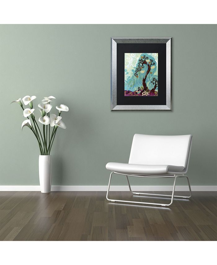 Trademark Global Natasha Wescoat 'Spritely Blue Willows' Matted Framed ...