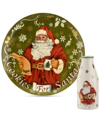 Spode Christmas Tree Cookies for Santa Plate & Bottle - Macy's