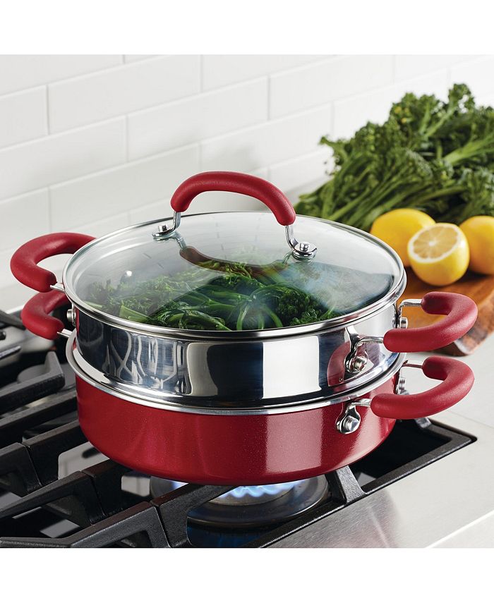 Rachael Ray Create Delicious Enameled Aluminum Nonstick 3-Qt. Steam Set ...