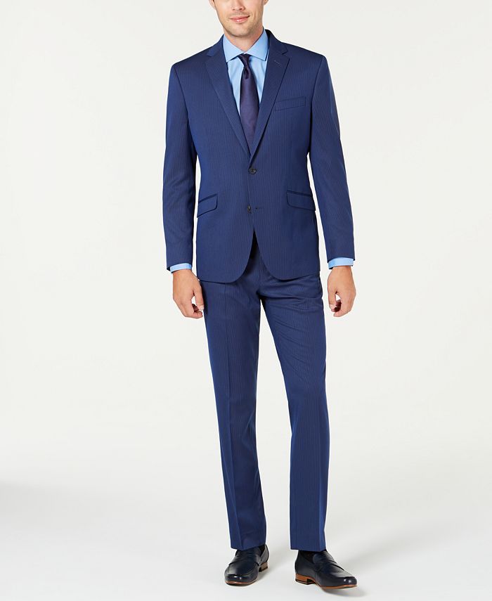 Kenneth Cole Reaction Men's Slim-Fit Ready Flex Stretch Bright Blue ...