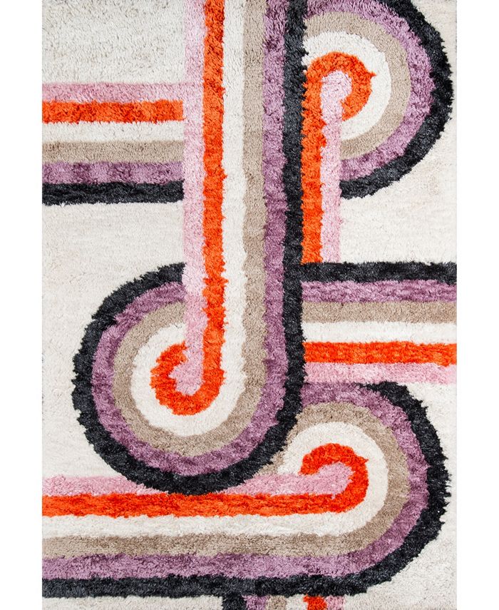 Novogratz Collection Novogratz Retro Ret-5 Lavender 3'6" x 5'6" Area ...