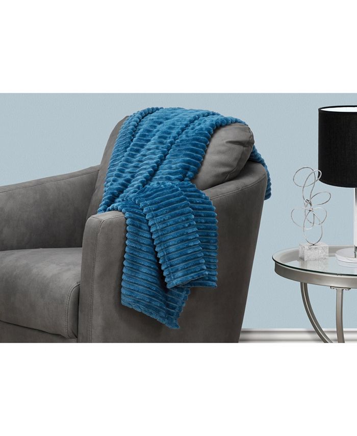Monarch Specialties Ultra Soft Ribbed Style Throw - Macy's