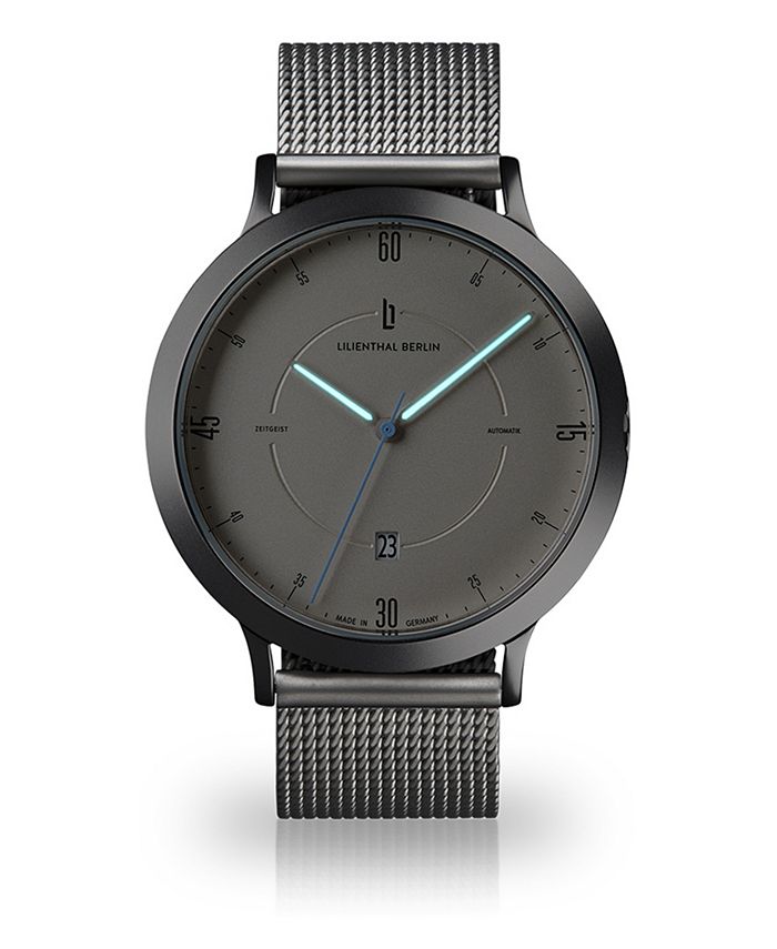 Lilienthal Berlin Zeitgeist Automatik Silver Steel Mesh Watch 42mm - Macy's