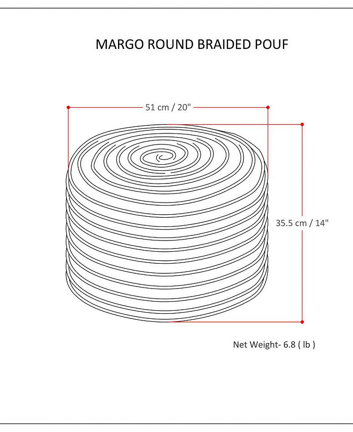 Simpli Home Margo Round Pouf - Macy's