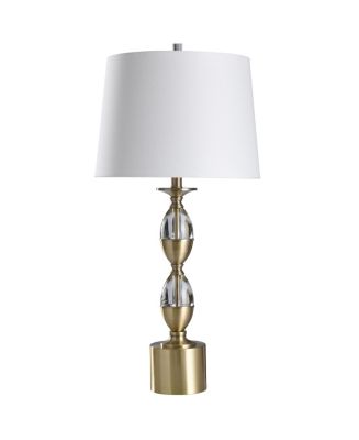 Stylecraft Matlock 32in Crystal Glass and Brass Metal Table Lamp - Macy's