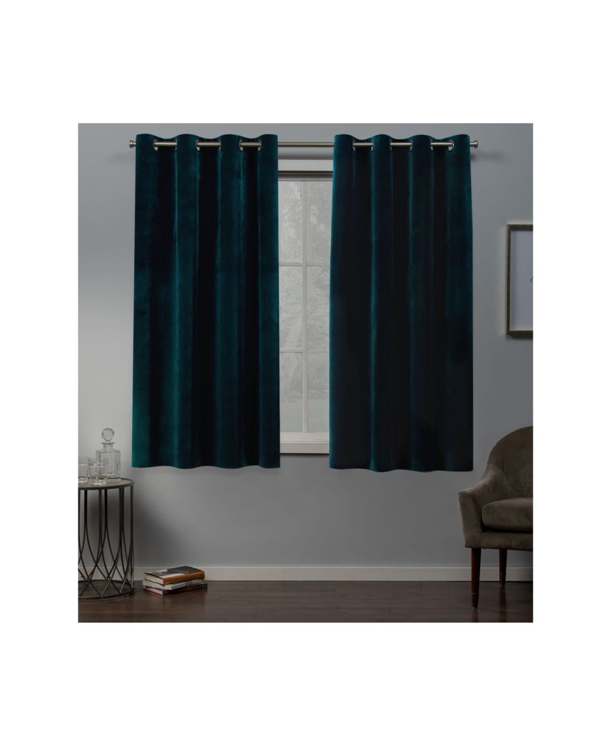 Click here for Exclusive Home Velvet Heavyweight Grommet Top Curt... prices