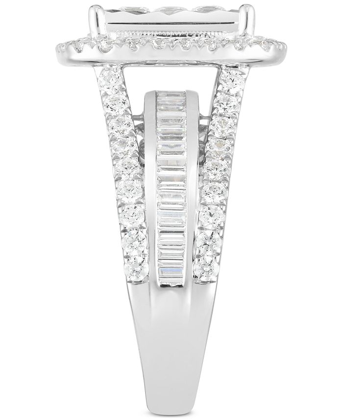 TruMiracle Diamond Halo Cluster Engagement Ring (2 ct. t.w.) in 10k ...