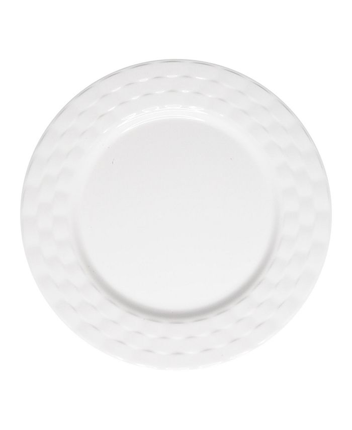 222 Fifth Basket Weave White 12 Pc Melamine Dinnerware Set - Macy's