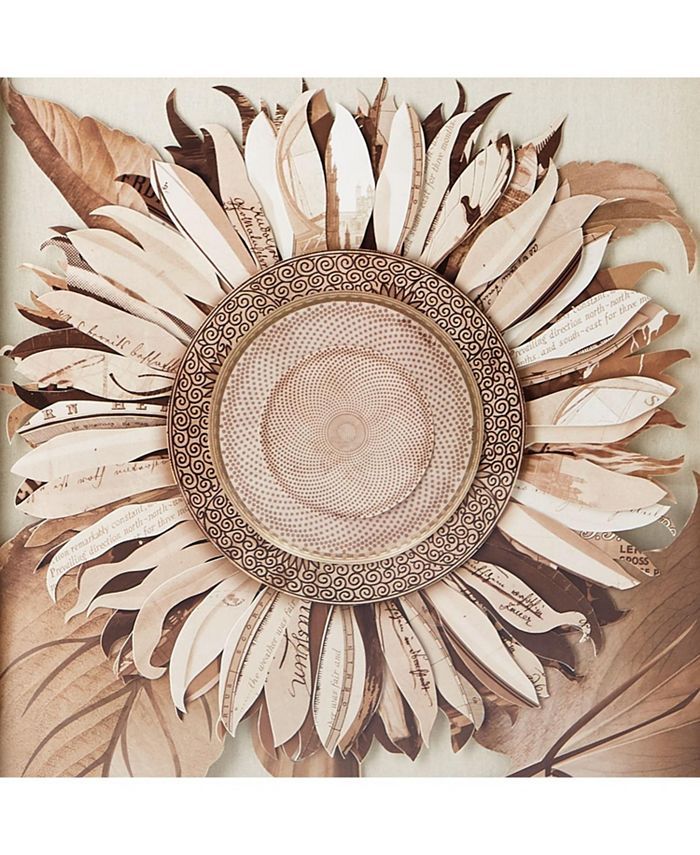 Two's Company Sunflowers Paper Collage Wall Art - Set of 3 - Macy's