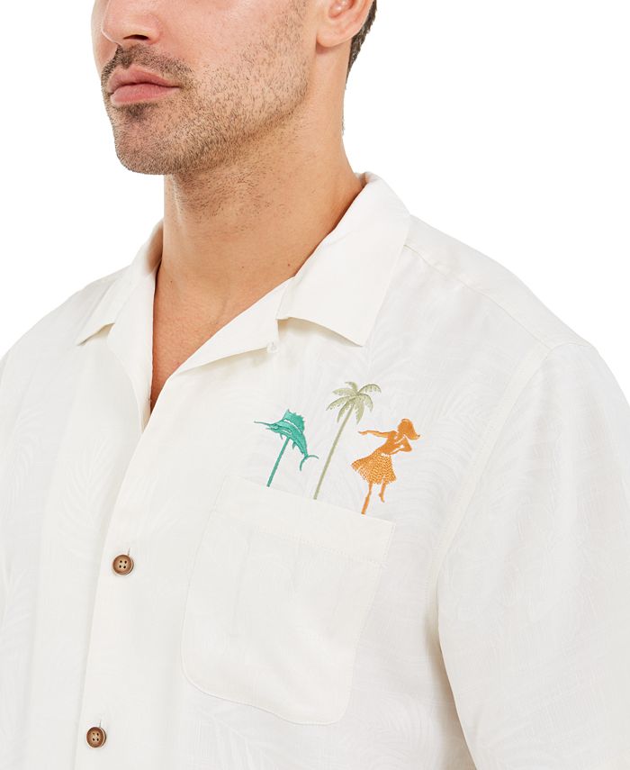 Tommy Bahama Men's Swizzle Sizzle Classic-Fit Embroidered Silk Camp ...