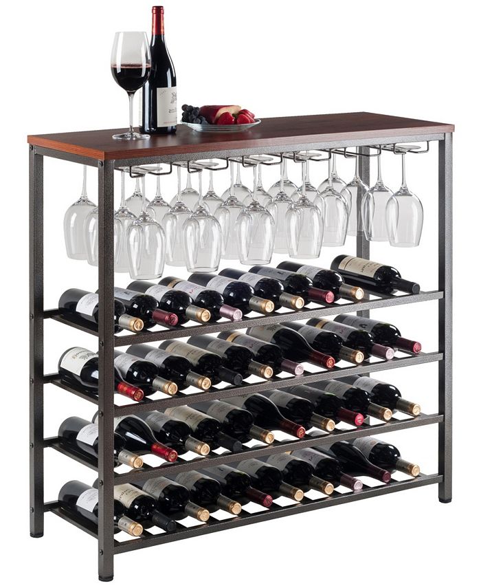 Winsome Michelle Wine Rack with Glass Hanger - Macy's
