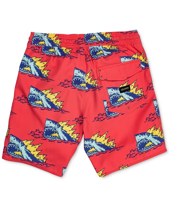 Volcom Big Boys Shark-Print Swim Trunks - Macy's
