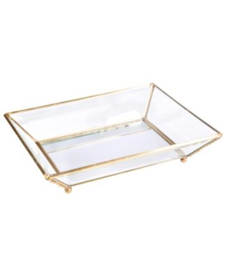 Home Details Vintage Mirrored Bottom Glass Keepsake Tray - Macy's