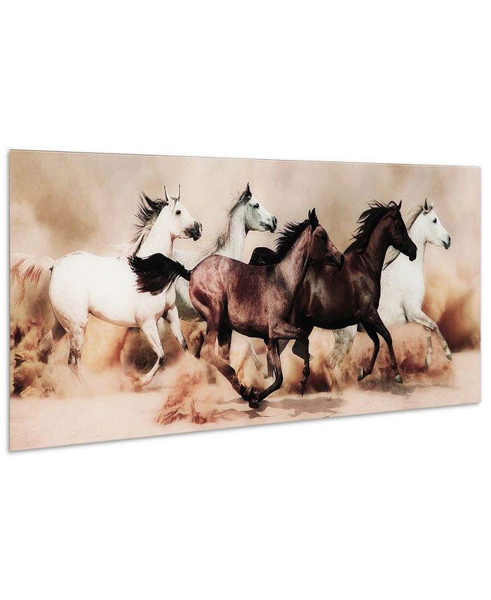 Empire Art Direct 'Stampede' Frameless Free Floating Tempered Glass ...