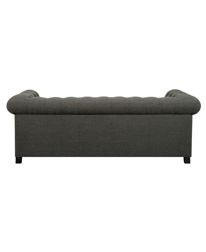 Macy's Coaster Home Furnishings Roy Button-tufted Sofa with Rolled Back ...