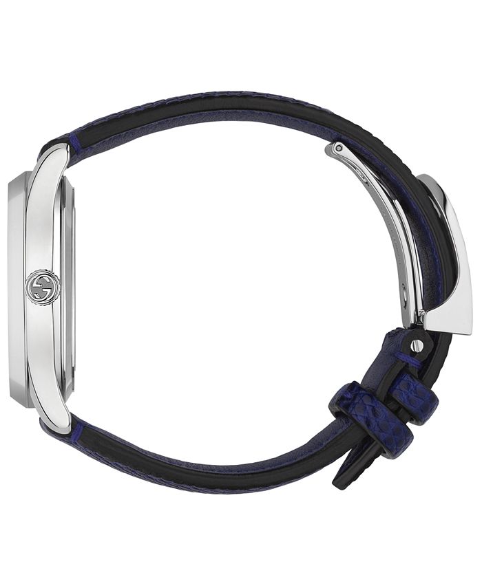 Gucci Unisex Swiss Automatic G-Timeless Blue Lizard Leather Strap Watch ...