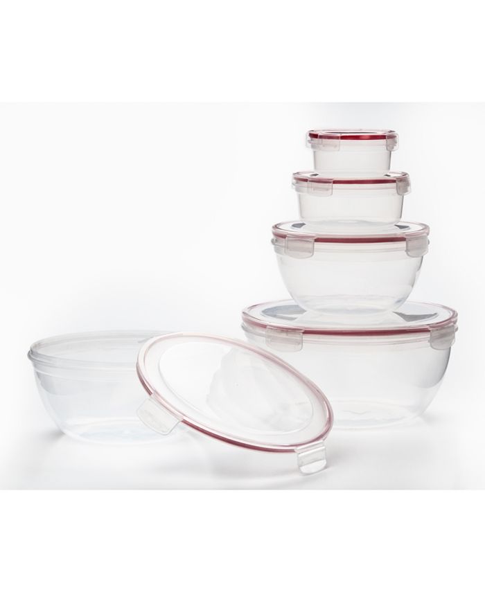 Cook Pro Cookpro 10 Piece Set Of Round Storage Containers with Lock And ...