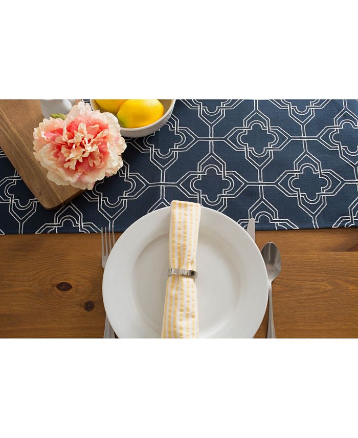 Design Imports Embroidered Lattice Table Runner - Macy's