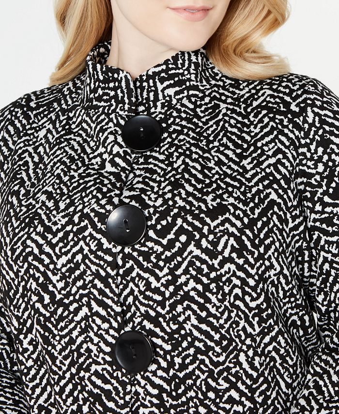 JM Collection Plus Size Printed Three-Button Jacket, Created For Macy's ...