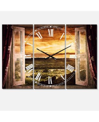 Designart Traditional 3 Panels Metal Wall Clock - Macy's