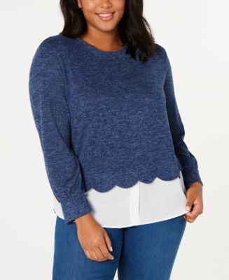 Monteau Trendy Plus Size Layered-Look Top - Macy's