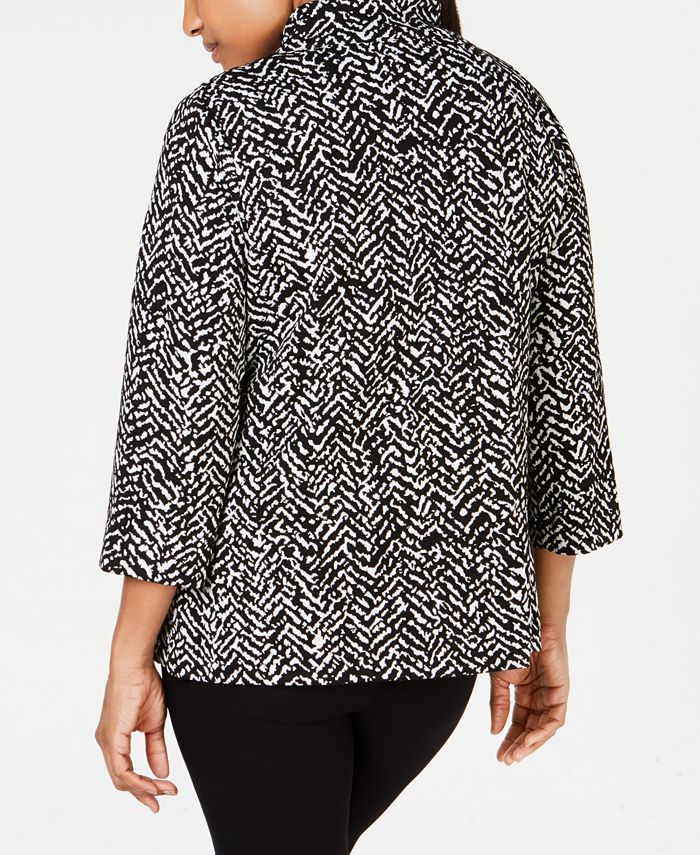 JM Collection Printed Three-Button Jacket, Created for Macy's - Macy's