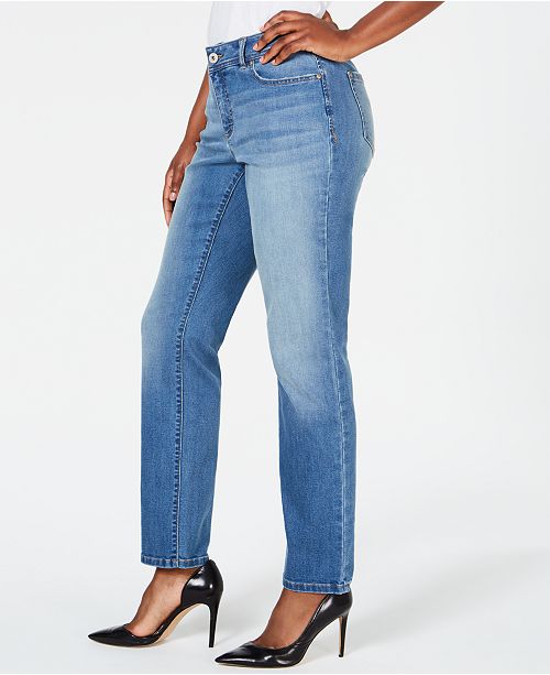 INC International Concepts INC Curvy-Fit Straight-Leg Jeans with Tummy ...