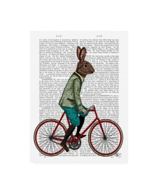 Fab Funky Rabbit on Bike Book Canvas Art - 15.5" x 21" - Macy's